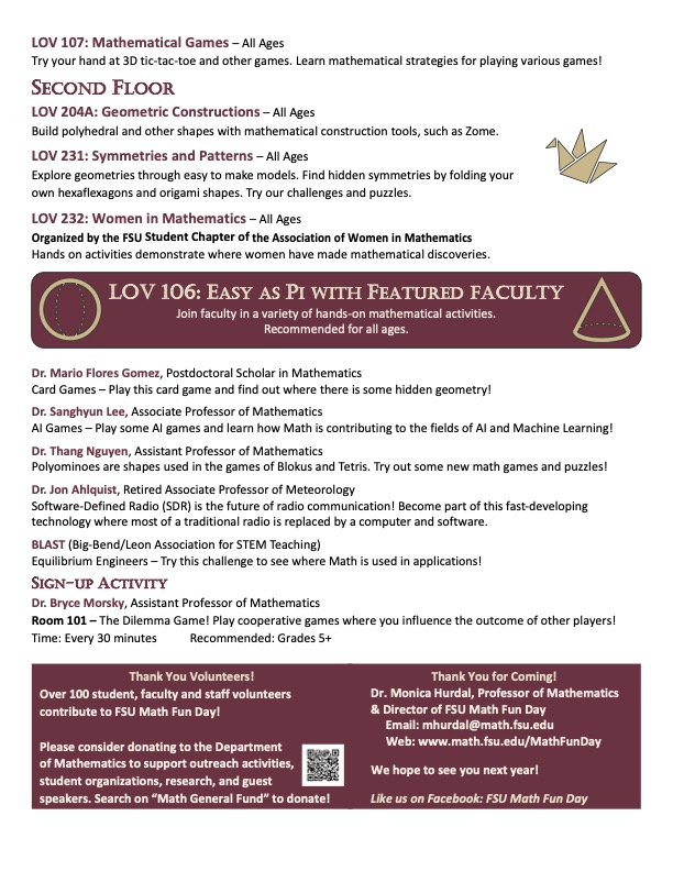 FSU Math Fun Day