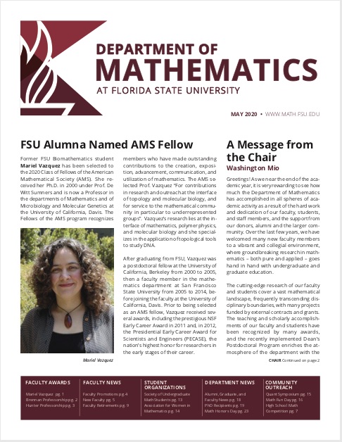 FSU Mathematics Newsletter